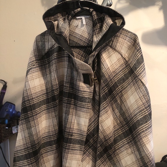 French Connection | Sweaters | Plaid Hooded Poncho | Poshmark